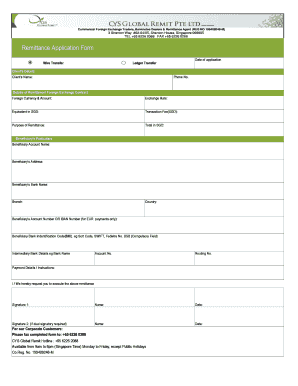 Fillable Online Remittance Application Form (PDF, 356KB) Fax Email Print - pdfFiller