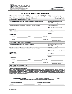Fillable Online poems com POEMS APPLICATION FORM - poems com Fax Email ...