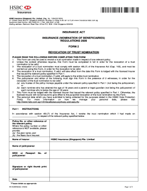 Fillable Online insurance hsbc com Revocation of Trust Nomination ...