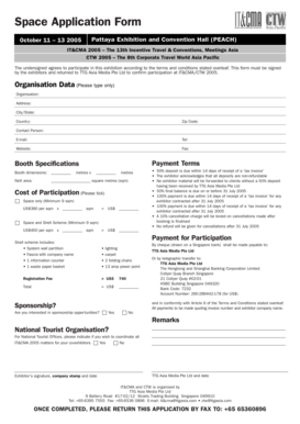 Fillable Online IT&CMA/CTW 2005 Space Application Form Fax Email Print ...