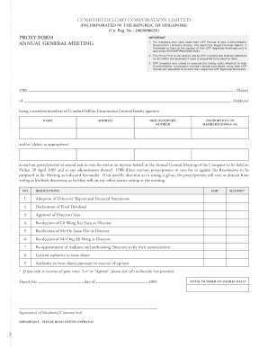 Fillable Online Proxy form annual general meeting comfortdelgro ...