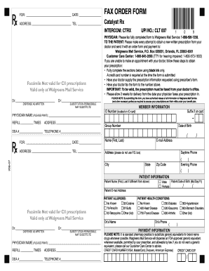 Fillable Online Fax order form - WalgreensHealth.com Fax Email Print ...