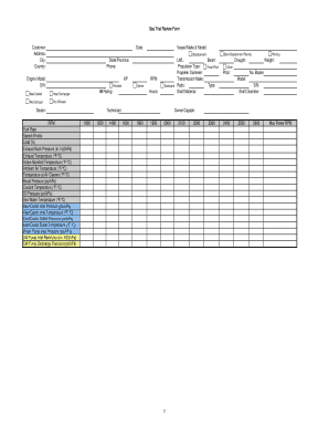 Sea Trial Form - Fill Online, Printable, Fillable, Blank | pdfFiller