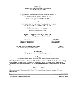 Fillable Online FORM 10-Q SECURITIES AND EXCHANGE COMMISSION ... - KCS ...