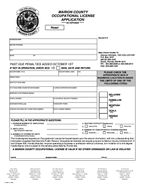 Fillable Online Marion county occupational license application - Marion ...