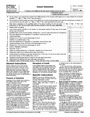 Fillable Online Form 8609 (Schedule A) (Rev. November 2003) - Internal ...