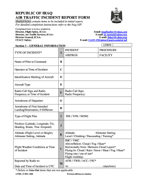 Fillable Online Air Traffic Incident Report Form Fax Email Print ...