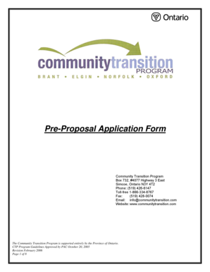 Fillable Online Download Pre-Proposal Application - Community ...