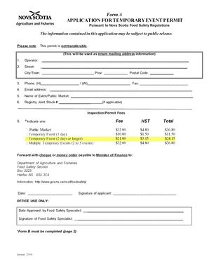 Fillable Online Temporary Food Permit Application - The Guy Show Fax ...
