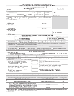 Fillable Online Texas Title Application - YCCU Documents Fax Email ...