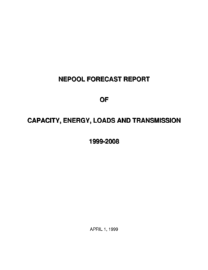 Fillable Online Nepool forecast report of capacity, energy, loads ...