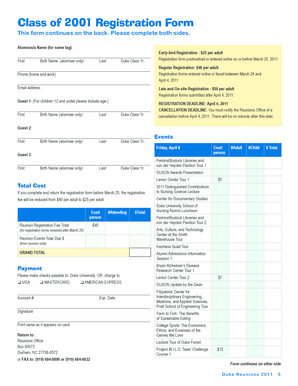 Fillable Online Class of 2001 Registration Form Fax Email Print - pdfFiller
