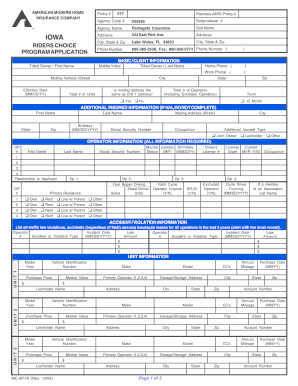 Fillable Online RIDERS CHOICE PROGRAM APPLICATION - Ramsgate Insurance ... Fax Email Print ...