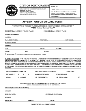 Fillable Online CITY OF PORT ORANGE Fax Email Print - pdfFiller