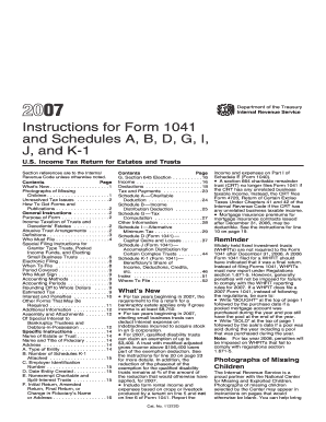 Fillable Online 2007 Instruction 1041. Instructions for Form 1041 and ...