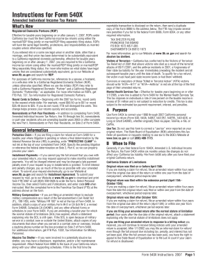 Fillable Online 2007 Form 540X - Instructions for Form 540X - eSmart ...