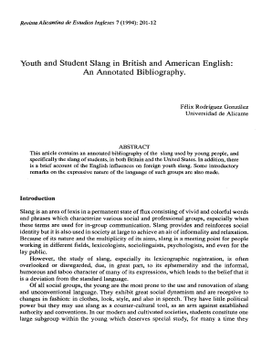 Fillable Online Youth and Student Slang in British and American English ...