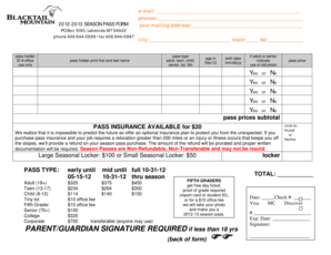 Fillable Online 2012-13 Season Pass form - Blacktail Mountain Ski Area ...