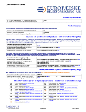Fillable Online Quick Reference Guide - Amadeus Fax Email Print - pdfFiller