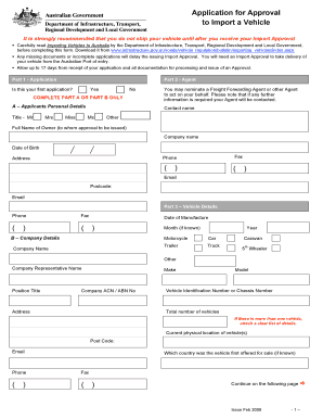 Fillable Online Australian Vehicle Import Application - Destination ...