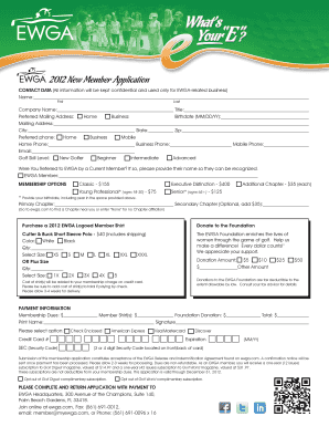 Fillable Online Ewga application 2012 - Cybergolf Fax Email Print ...