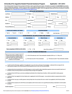 Fillable Online Augustine Student Financial Assistance Program Fax ...