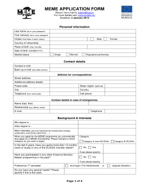 Fillable Online Personal Information - MEME Fax Email Print - pdfFiller