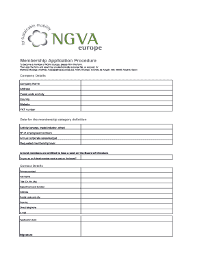 Fillable Online NGVA Europe Application Form Fax Email Print - pdfFiller