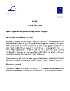 Fillable Online GSA-OP-06-12 Annex VII - Financial capacity form Fax ...