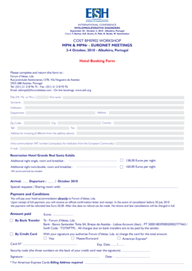 Fillable Online BookingFormCostWS.cdr Fax Email Print - pdfFiller