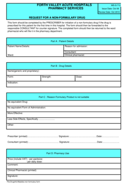 Fillable Online Non-Formulary Form - Medlaw Fax Email Print - pdfFiller