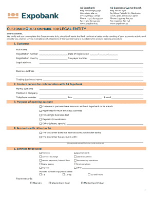 Fillable Online Client Questionnaire for legal entity - Expobank Fax ...