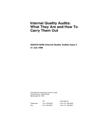 Fillable Online Internal Quality Audits: Fax Email Print - pdfFiller