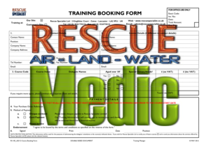 Fillable Online TRAINING BOOKING FORM Fax Email Print - pdfFiller