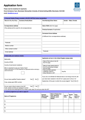 Fillable Online Research Degree Application Form - Manchester Metropolitan ... Fax Email Print ...