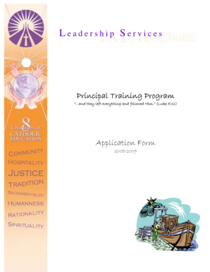 Fillable Online Principal Training Program Application Form Leadership ...