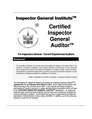 Fillable Online Association of inspectors general fillable investigator ...