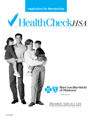 Fillable Online HEALTH CHECK HSA APPLICATION FOR MEMBERSHIP Fax Email ...