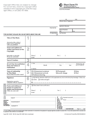 Fillable Online Form VA Short. Visual Arts Fax Email Print - pdfFiller