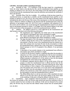 Fillable Online Surrender of title to manufactured home Fax Email Print ...