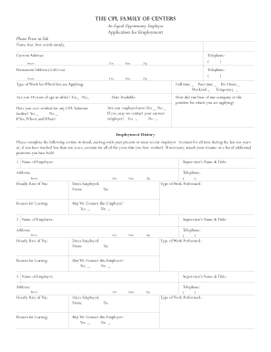 Fillable Online THE CPL FAMILY OF CENTERS Fax Email Print - pdfFiller
