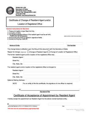 Fillable Online Download and print Resident Agent change form Fax Email ...