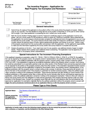 Fillable Online Tax Incentive Program -- Application for Real Property ...