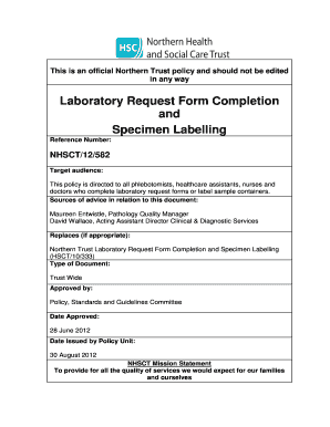 Fillable Online northerntrust hscni david wallace northern trust form ...