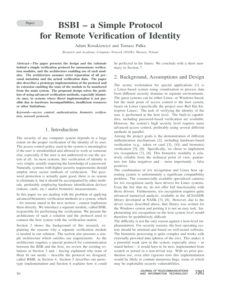 Fillable Online BSBI – a Simple Protocol for Remote Verification of Identity Fax Email Print ...