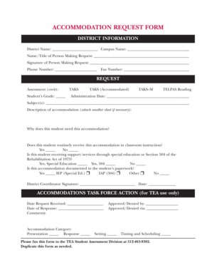 Fillable Online Accommodations Request Form - Parker County Co-op Special ... Fax Email Print ...