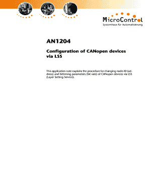 Fillable Online microcontrol Configuration of CANopen devices Fax Email ...