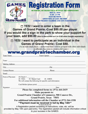 Fillable Online 2010 Team and Individual GAMES Entry Form.pub - NET Fax ...