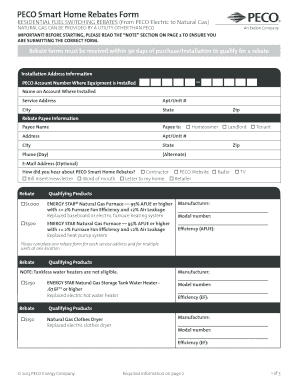 Fillable Online peco switching rebates form Fax Email Print - pdfFiller