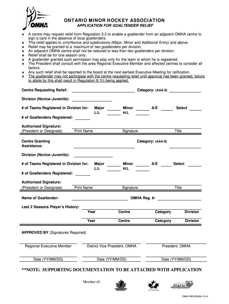 Omha goalie relief: Fill out & sign online | DocHub
